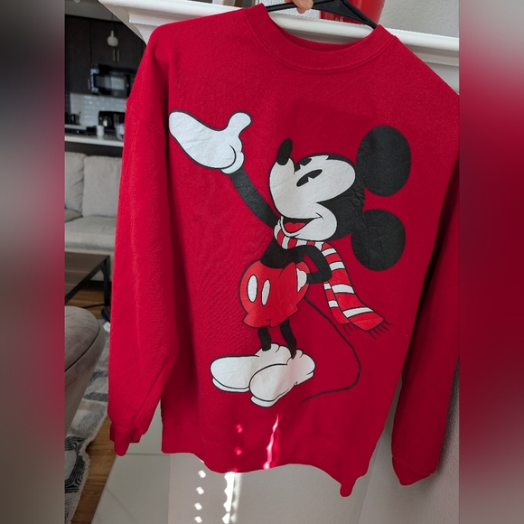 Disney | Sweaters | Disney Red Mickey Mouse Sweater Gender Neutral ...